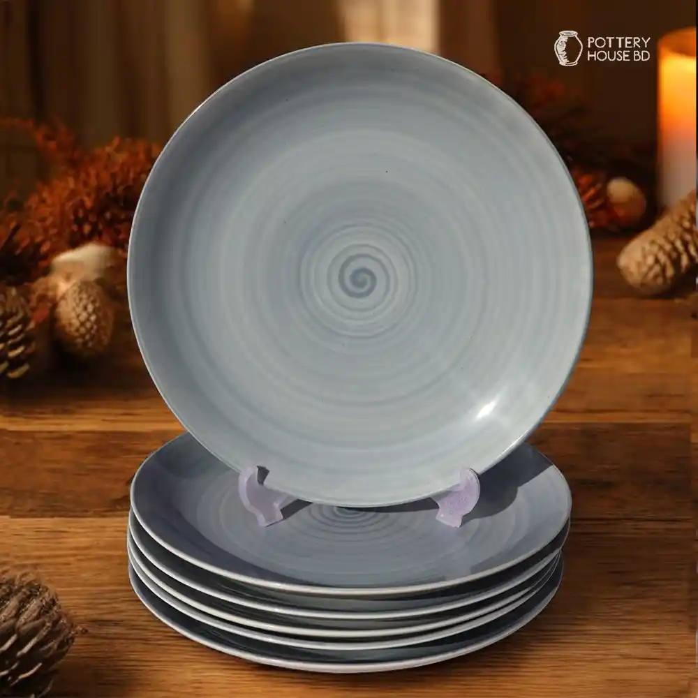 Gray Dinner Plate Set & Half Plate Set | Pottery House BD