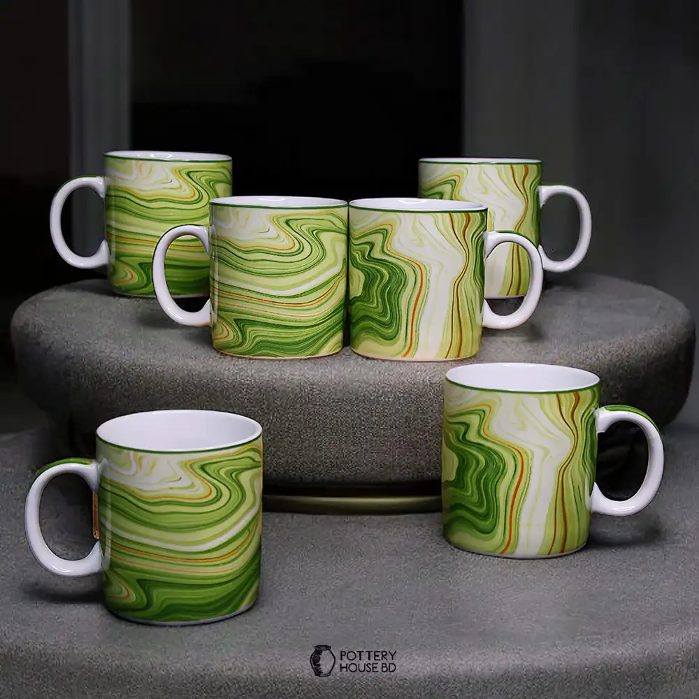 Marble Mug 6 Pcs Set | Pottery House BD