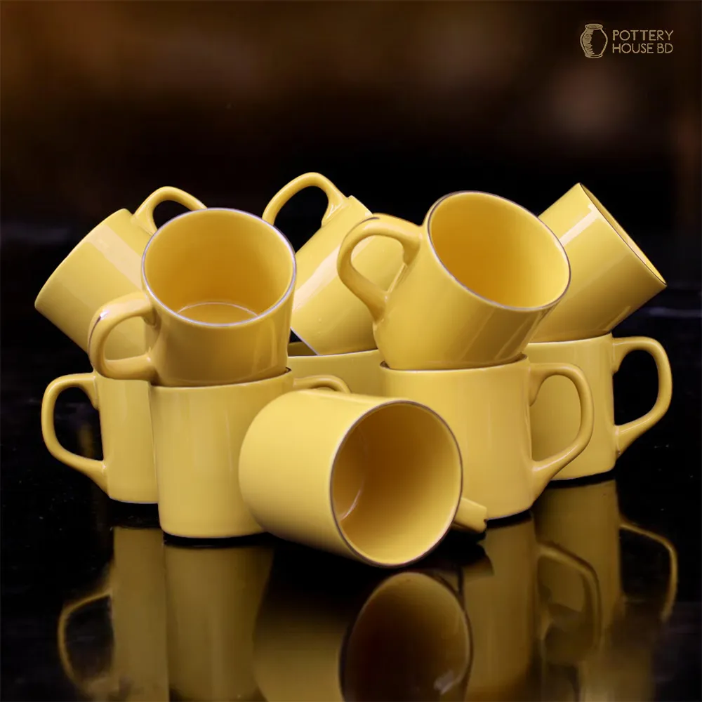 Yellow Mug 6 Pcs Set | Pottery House BD